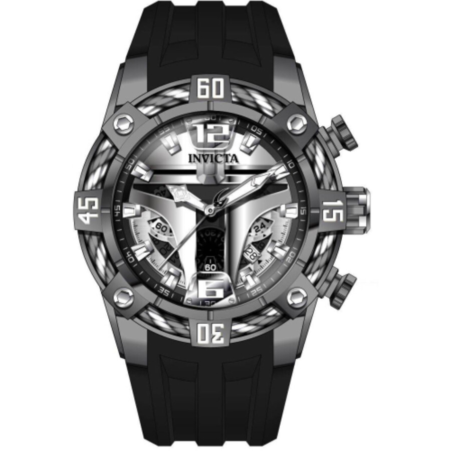 Invicta Star Wars Mandalorian Chronograph Quartz Silver Dial Men's ...