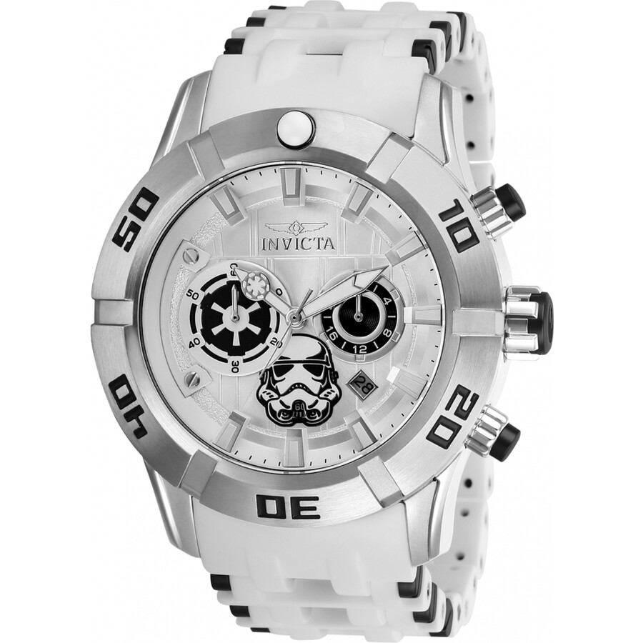 Invicta Star Wars Stormtrooper Chronograph Silver Dial Men's Watch ...