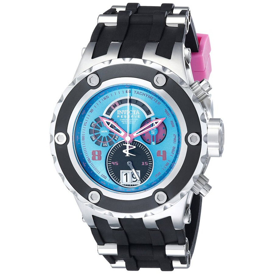 Invicta Subaqua Chronograph Blue Dial Black Silicone Men's Watch 16252 ...