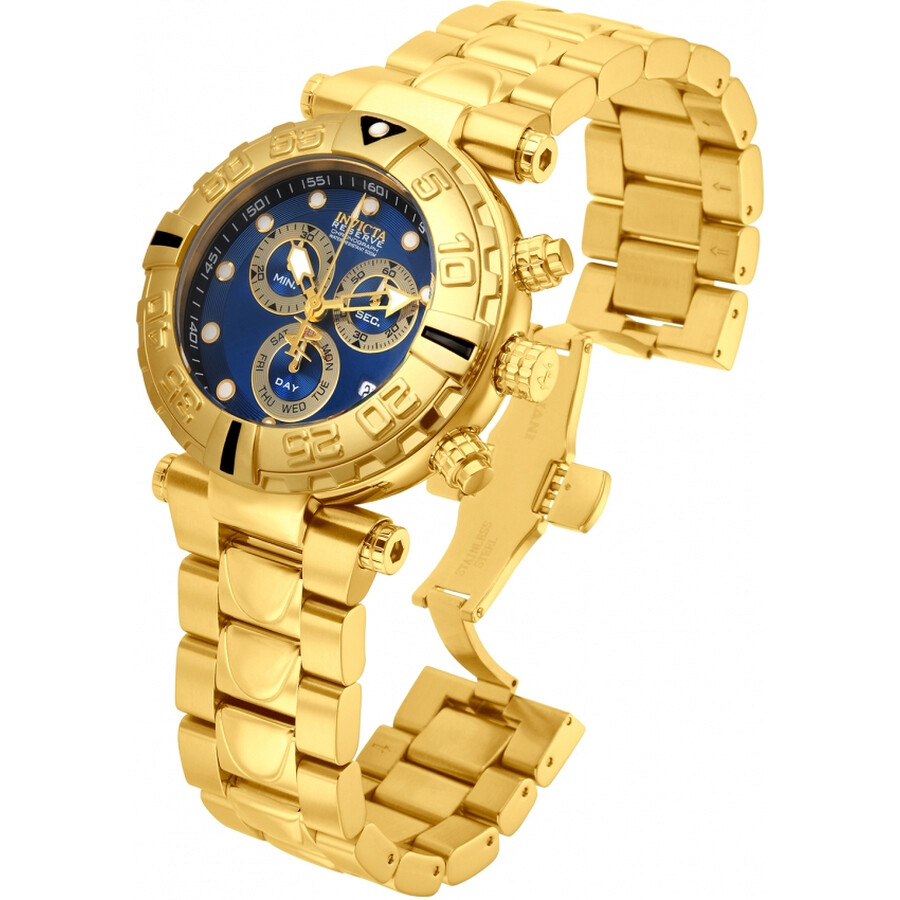 Invicta Subaqua Chronograph Blue Dial Gold-plated Men's Watch 17577 ...