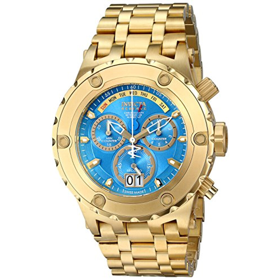 Invicta Subaqua Chronograph Blue Dial Gold-plated Men's Watch 16884 ...