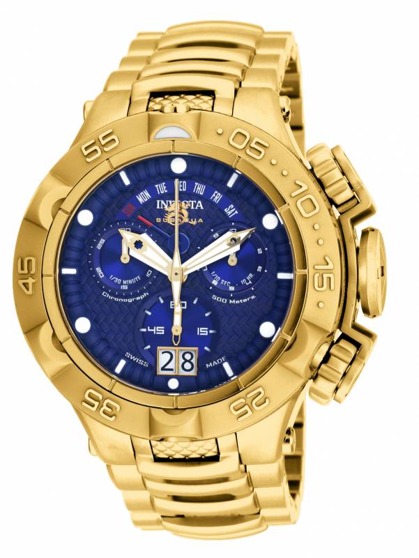 Invicta Subaqua Chronograph Blue Dial Gold-plated Men's Watch 17626 ...