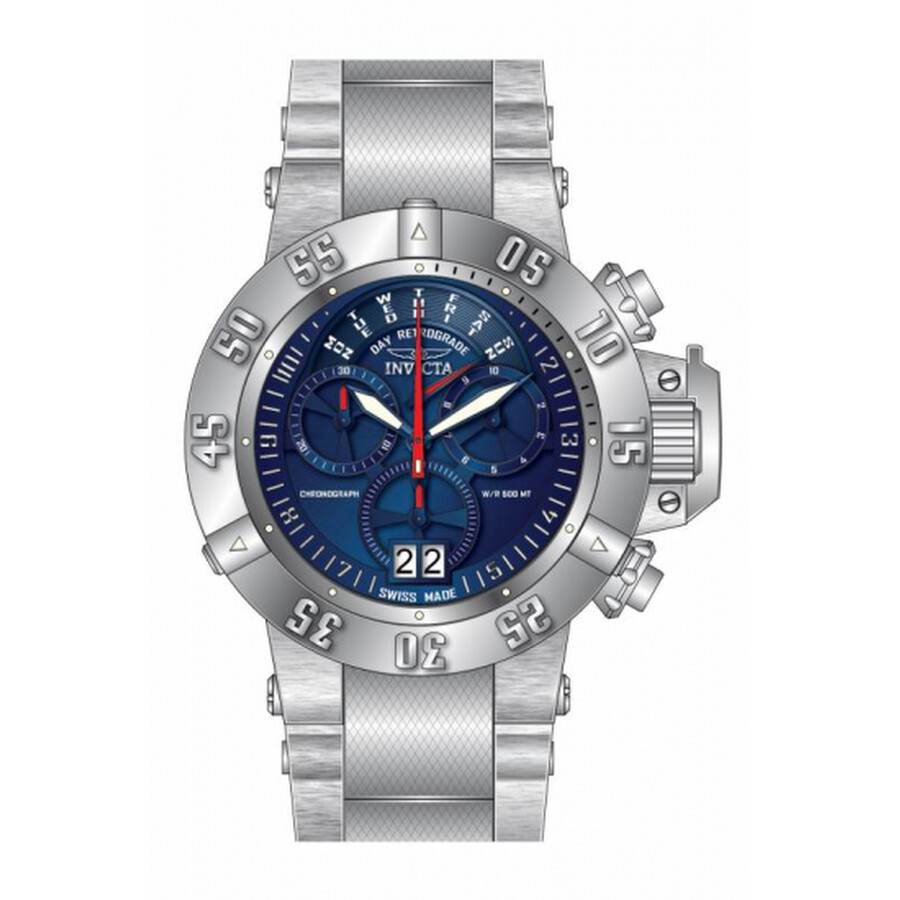 Invicta Subaqua Chronograph Blue Dial Stainless Steel Men's Watch 17613 ...