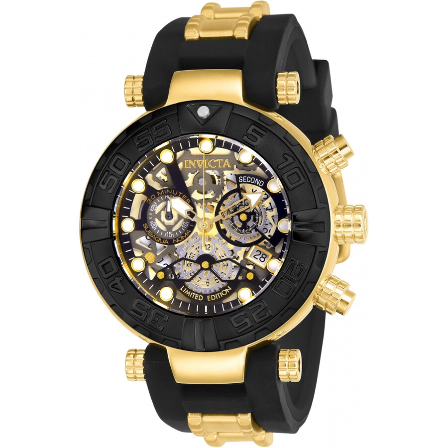 Invicta Subaqua Chronograph Gold Dial Men's Watch 23460 886678285716 ...