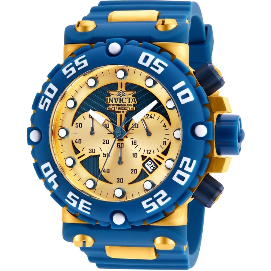 Invicta Subaqua Chronograph Gold Dial Men's Watch 25041 886678302758 ...