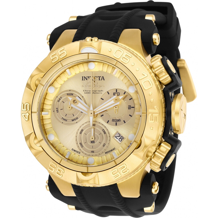 Invicta Subaqua Chronograph Gold Dial Men's Watch 25352 886678307029 ...
