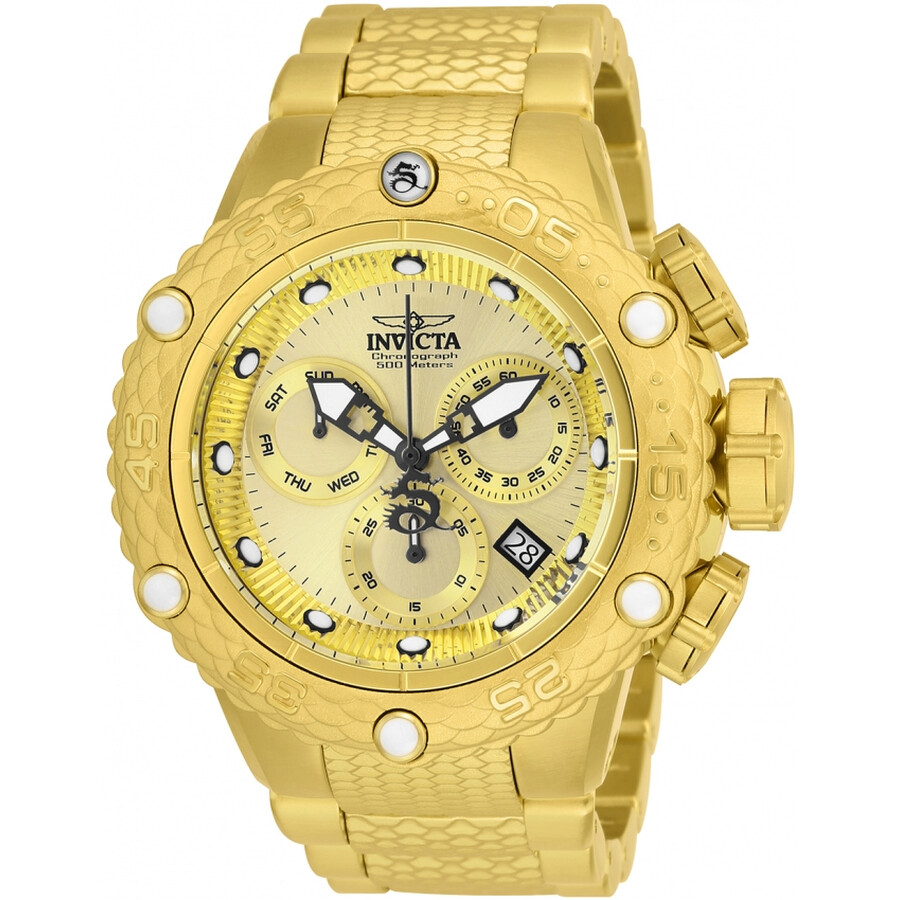Invicta Subaqua Chronograph Gold Dial Men's Watch 26648 886678320875 ...