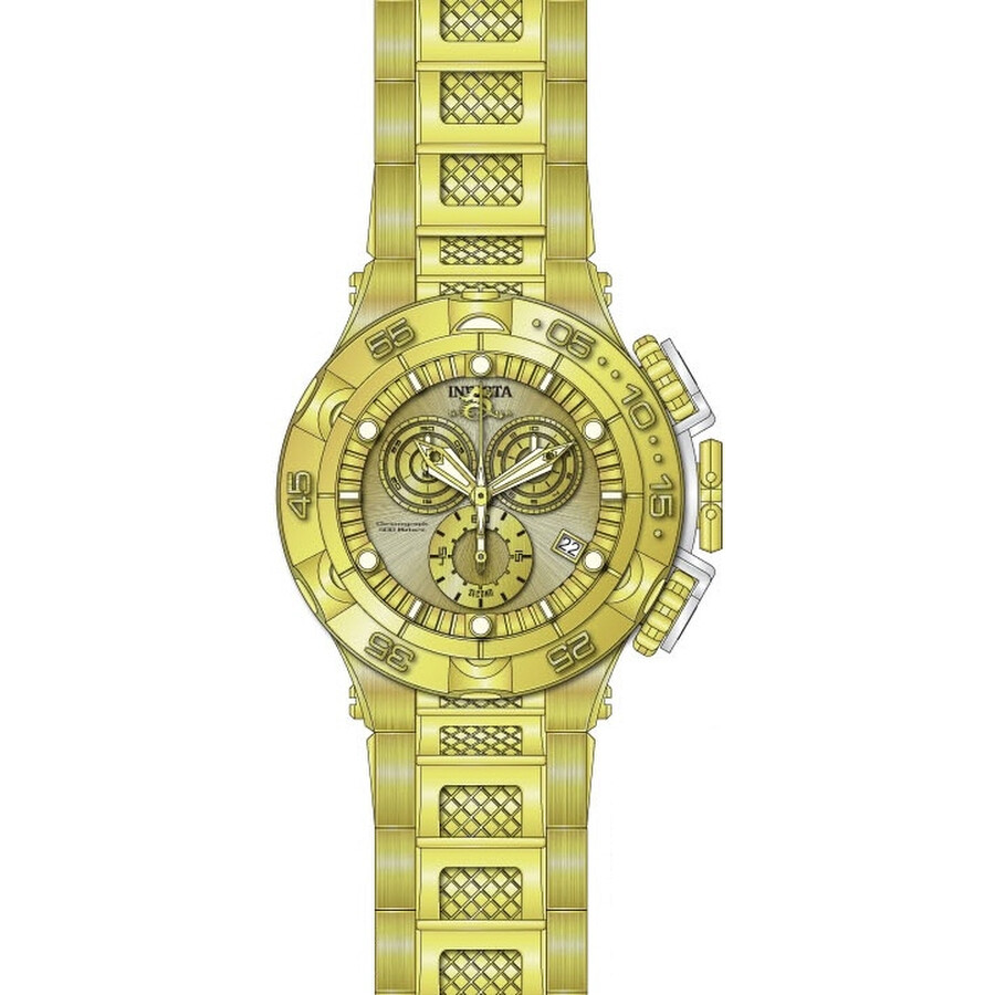 Invicta Subaqua Chronograph Gold Dial Men's Watch 27677 886678331468 ...