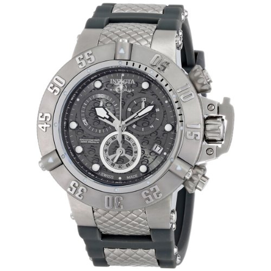 Invicta Subaqua Chronograph Grey Dial Grey Polyurethane Men's Watch ...