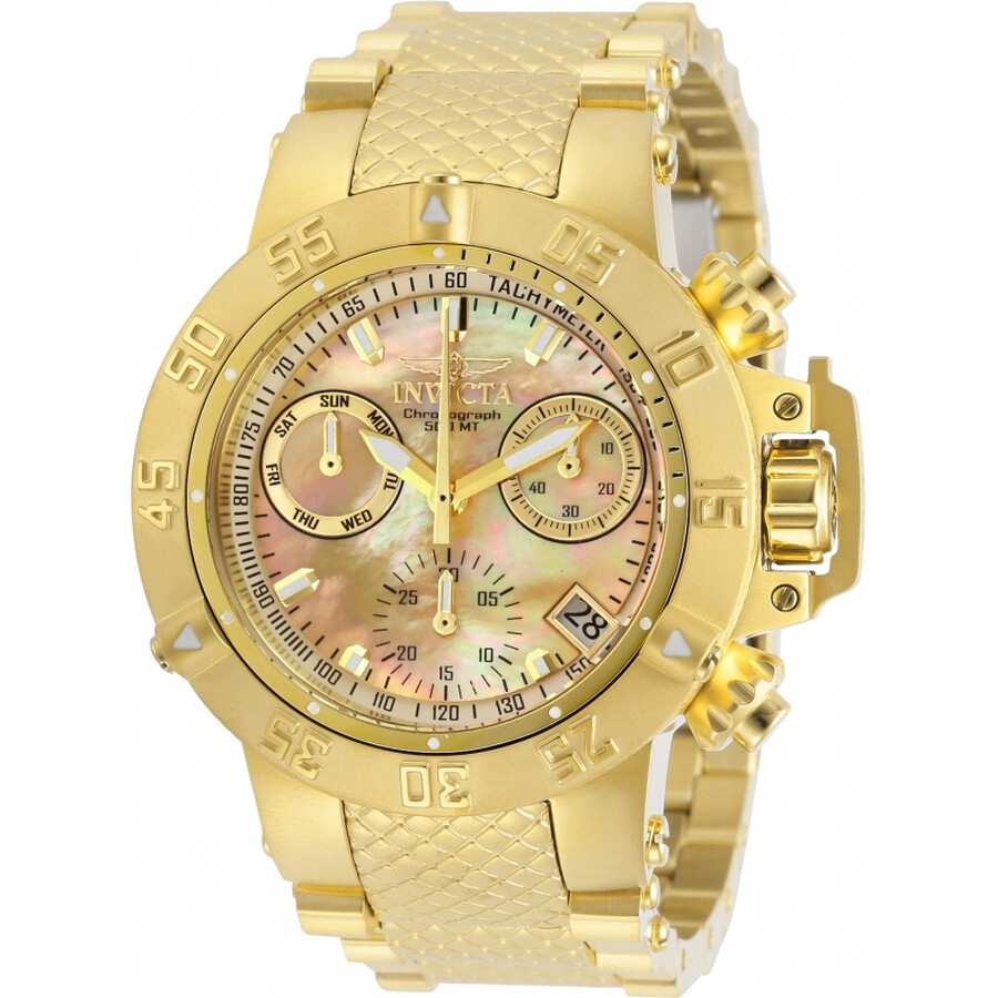 Invicta Subaqua Chronograph Quartz Gold Dial Ladies Watch 30475 ...
