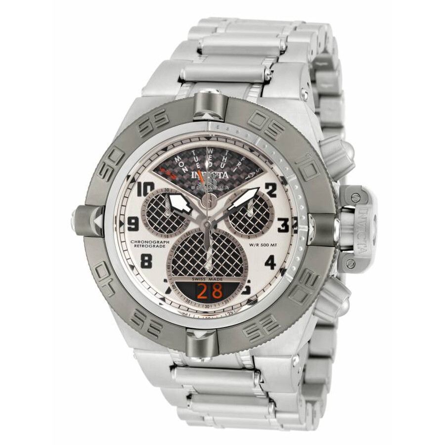 Invicta Subaqua Chronograph Silver Dial Stainless Steel Men's Watch ...