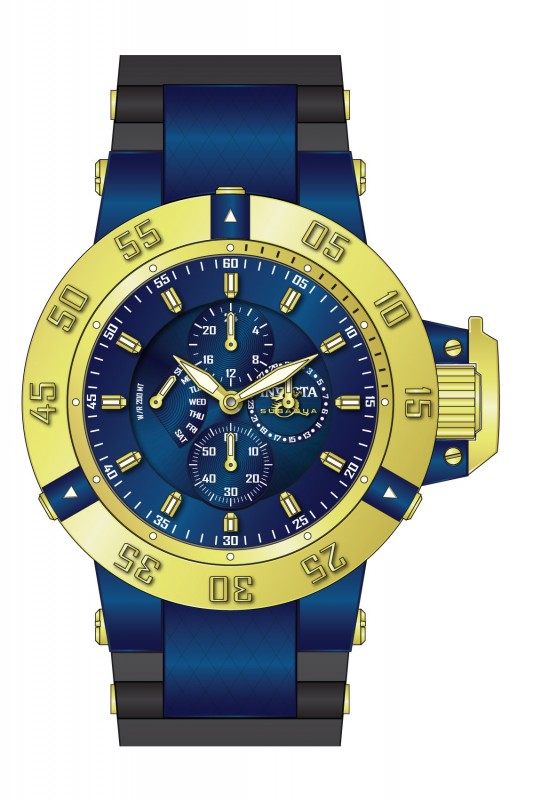 Invicta Subaqua Multi-Function Blue Dial Blue Polyurethane Men's Watch ...