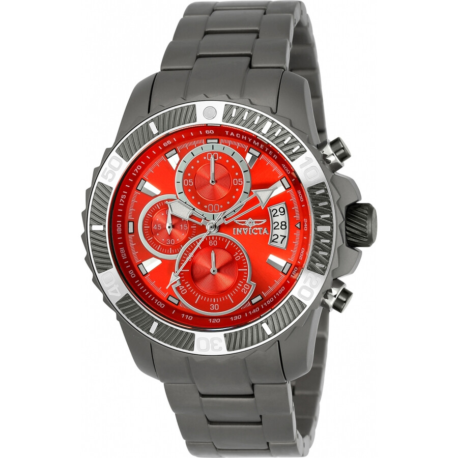 Invicta TI-22 Titanium Chronograph Quartz Red Dial Men's Watch 22462 ...