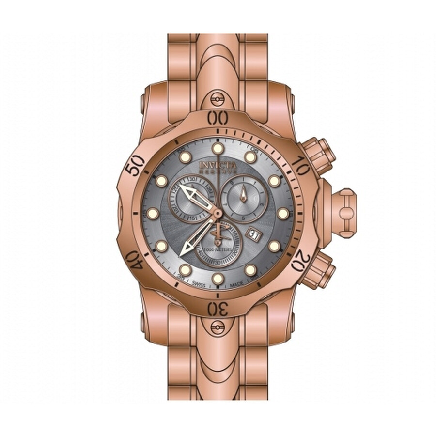 Invicta Venom Chronograph Silver-tone Dial Gold-tone Ion Plated ...