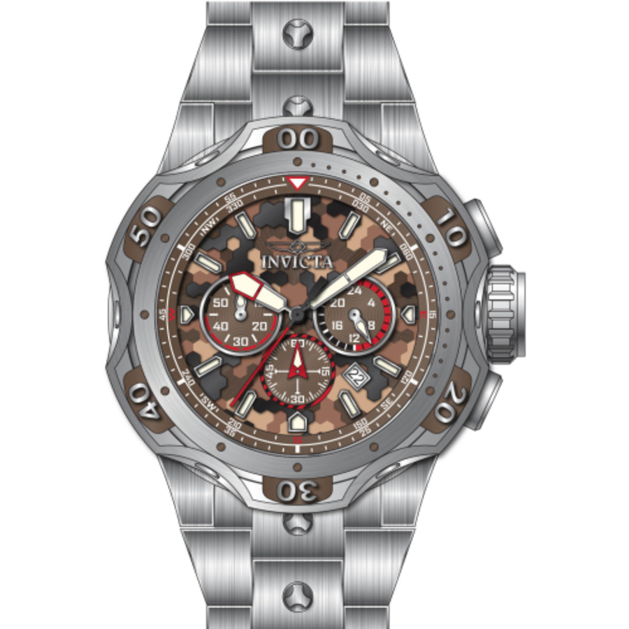 Invicta Venom Date Chronograph GMT Quartz Brown Dial Men's Watch 47757 ...