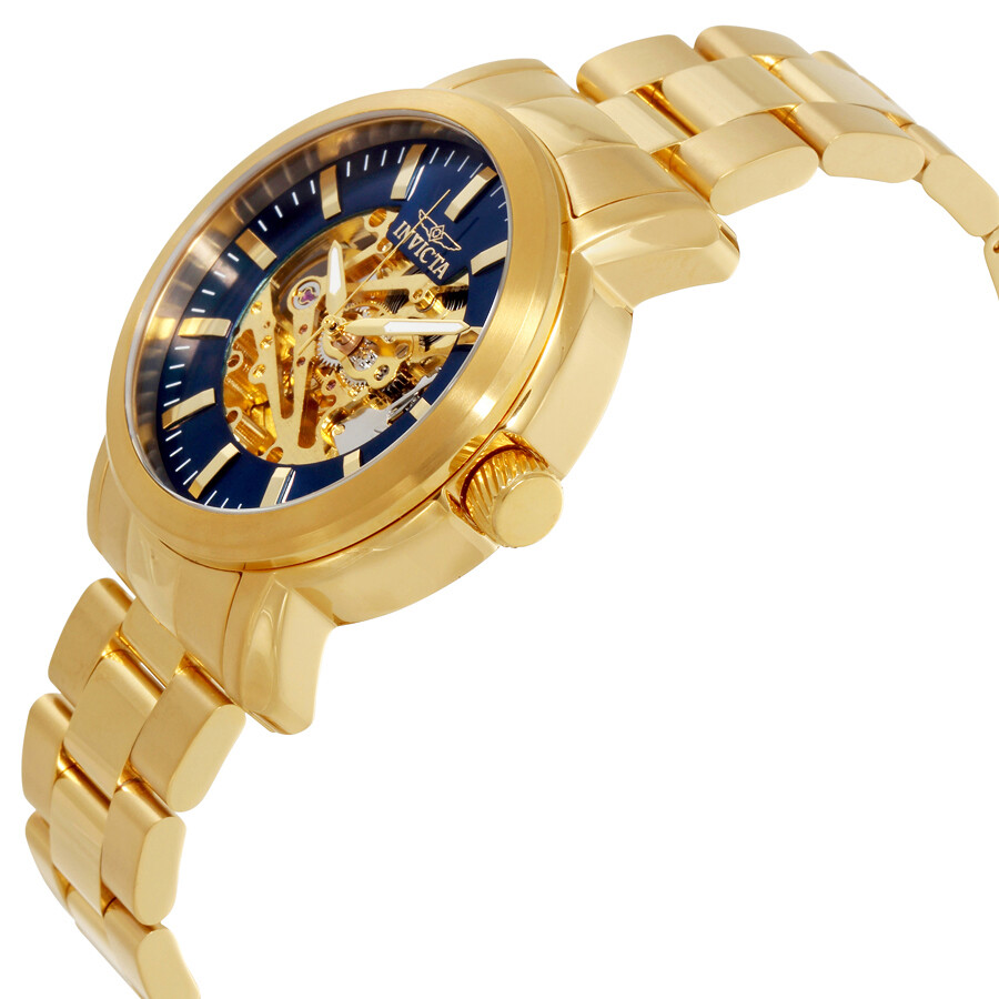Invicta Vintage Automatic Gold Skeleton Dial Men's Watch 22575 ...