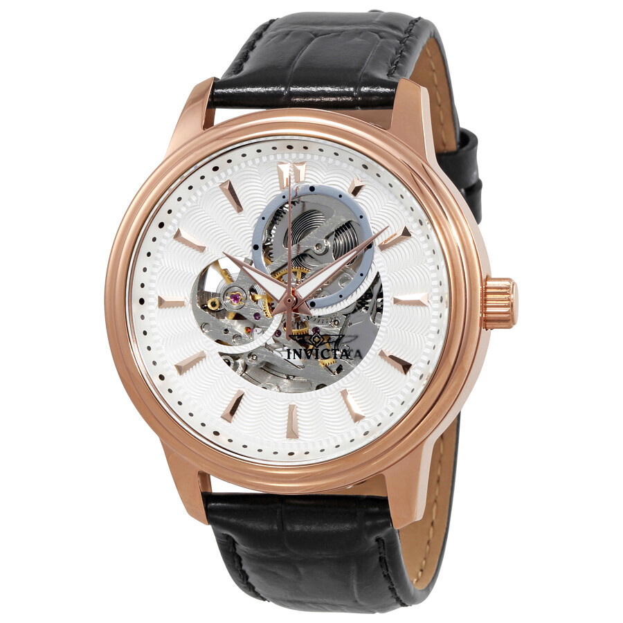 Invicta Vintage Automatic Silver Skeleton Dial Men's Watch 22579 ...