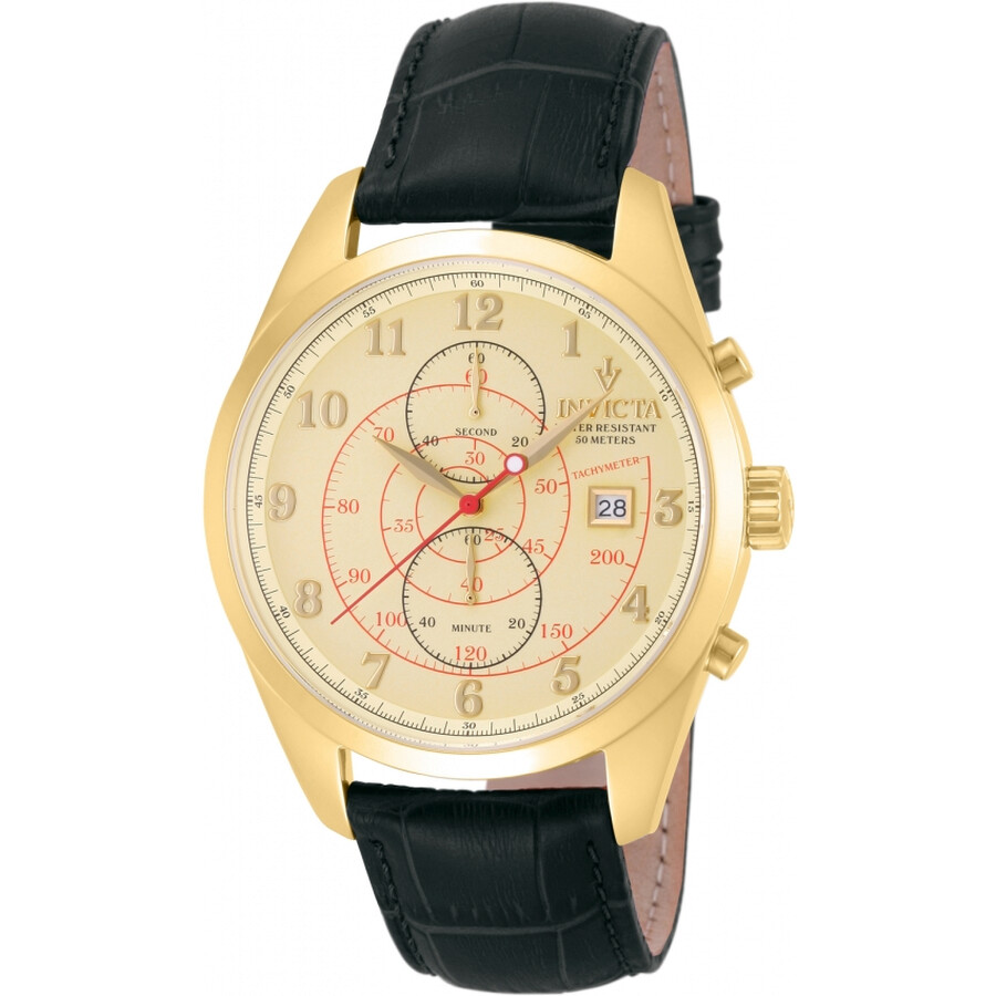 Invicta Vintage Chronograph Gold Dial Men's Watch 12388 886678123889 ...