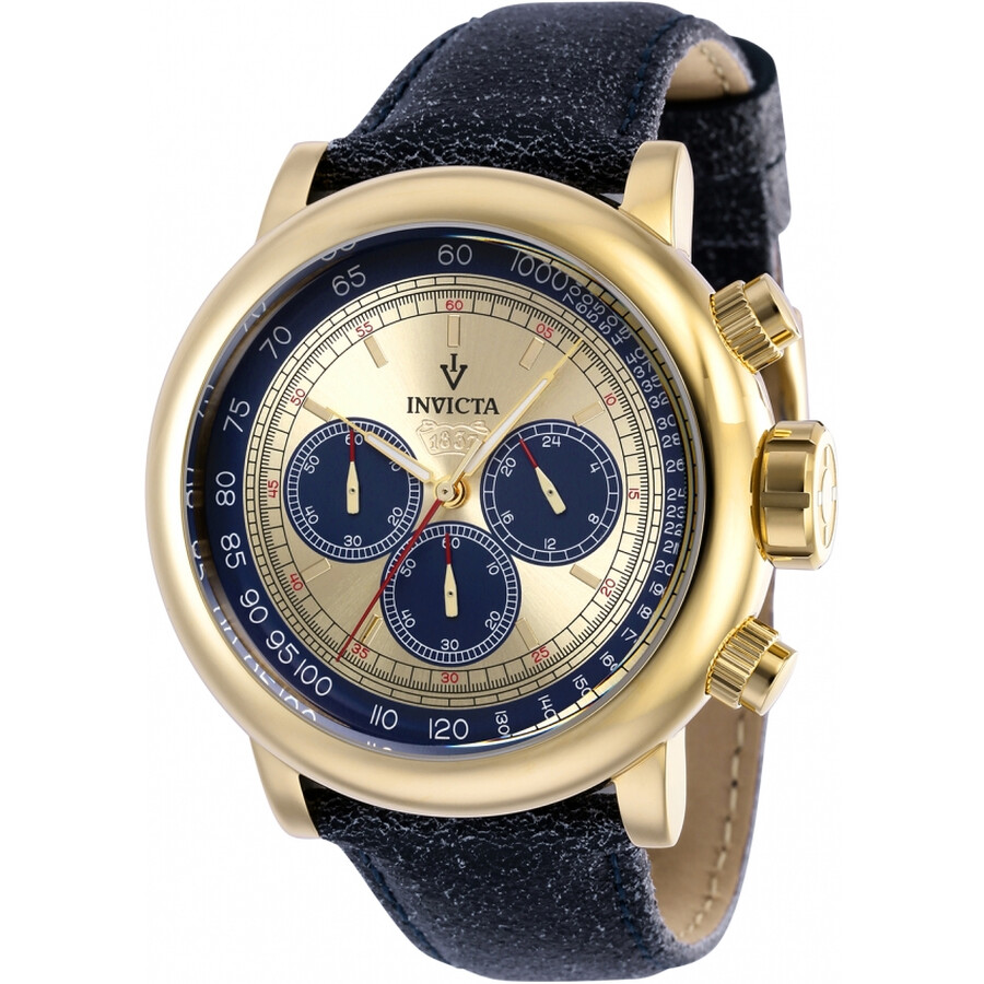 Invicta Vintage Chronograph Quartz Gold Dial Men's Watch 39033 ...