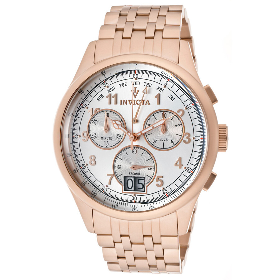 Invicta Vintage Chronograph Silver Dial Men's Watch 10755 886678107551 ...