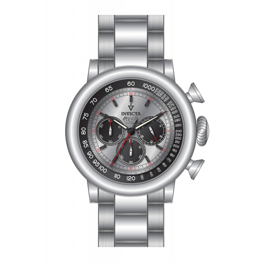 Invicta Vintage Chronograph Silver Dial Men's Watch 15065 886678183616 ...