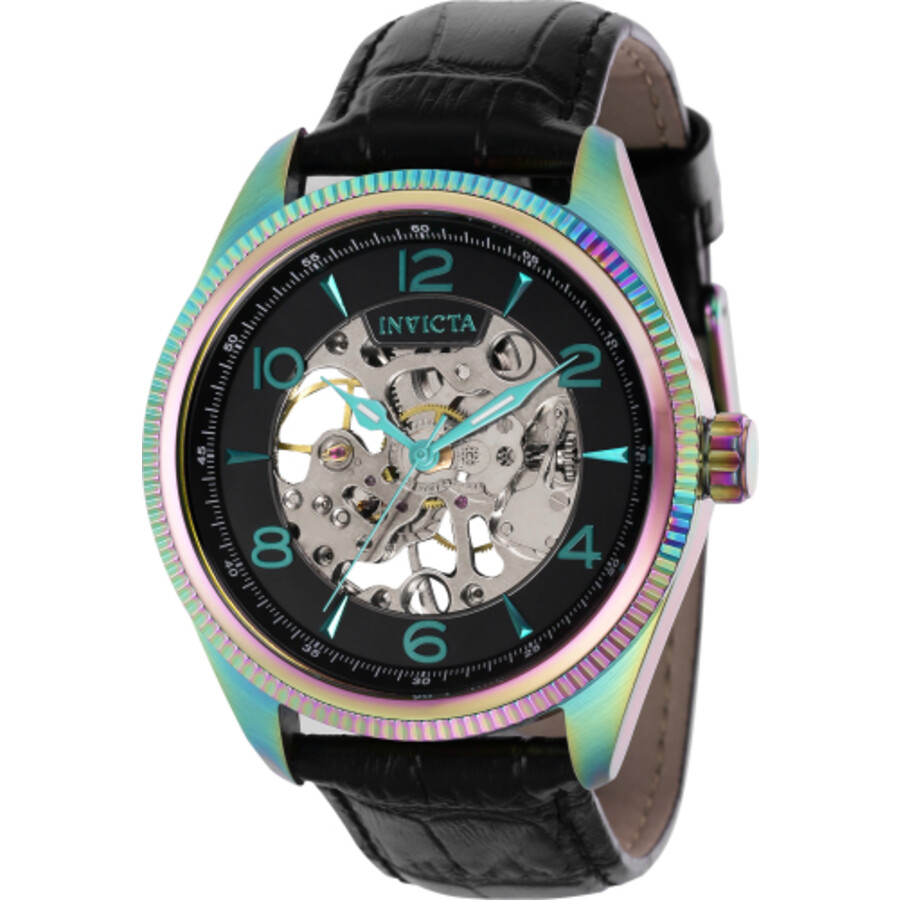 Invicta Vintage Hand Wind Skeleton Black Dial Men's Watch 37939 Vintage ...