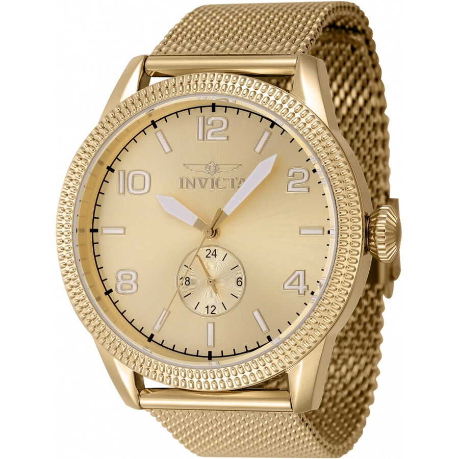 Invicta Vintage Quartz Gold Dial Men's Watch 47136 886678624461 ...