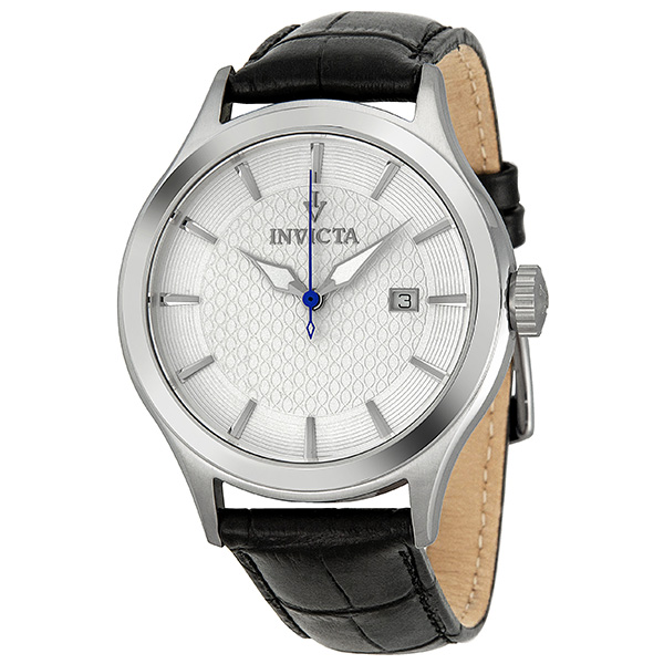 Invicta Vintage White Dial Black Leather Men's Watch 12238 886678122387 ...