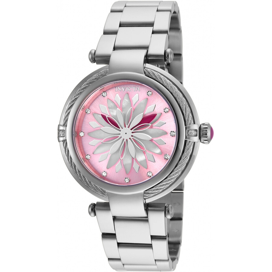 Invicta Wildflower Pink Dial Stainless Steel Ladies Watch 25641 ...