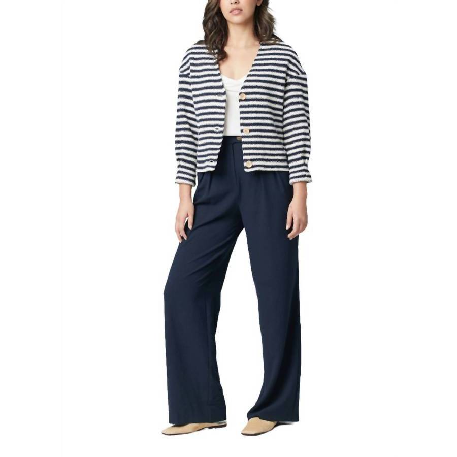 Iris Setlakwe Ladies Collarless Bomber Jacket Navy White, Size 12 62414 ...