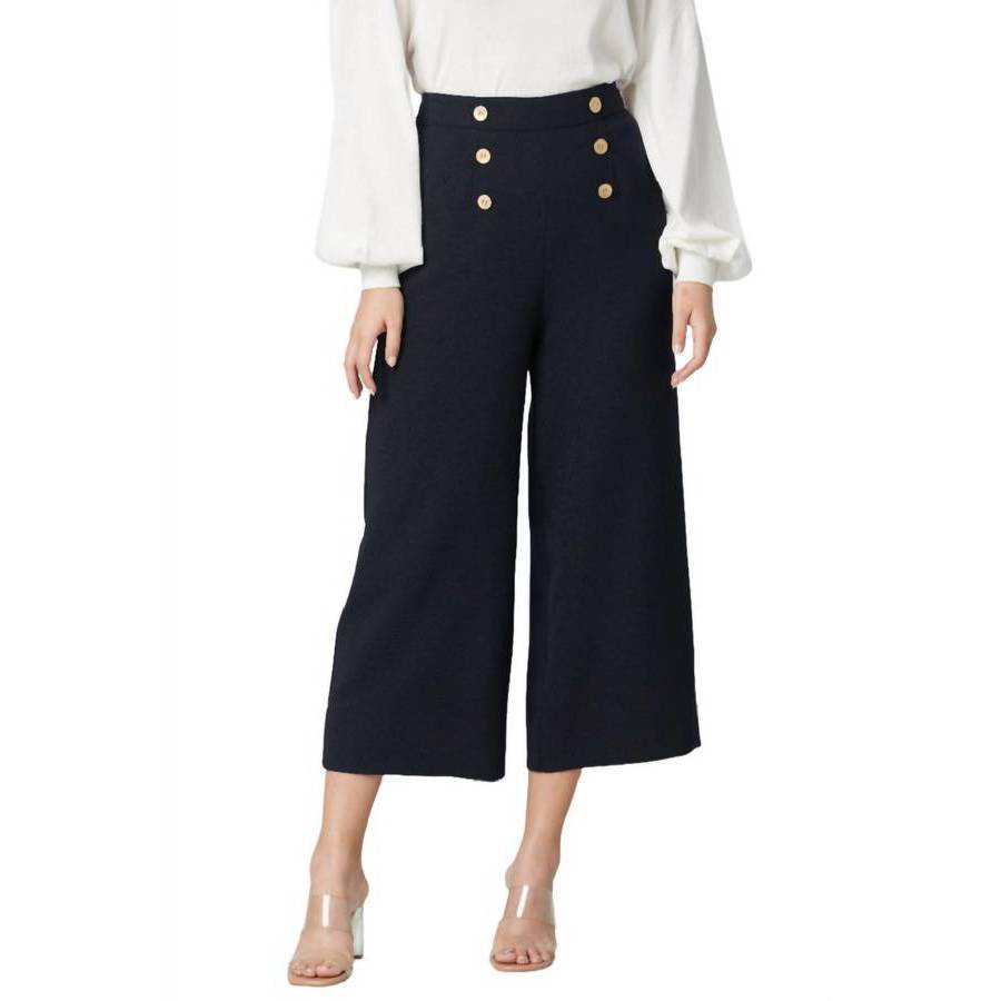 Iris Setlakwe Ladies Crop Sailor Pant Front Button Navy, Size 8 62415 ...