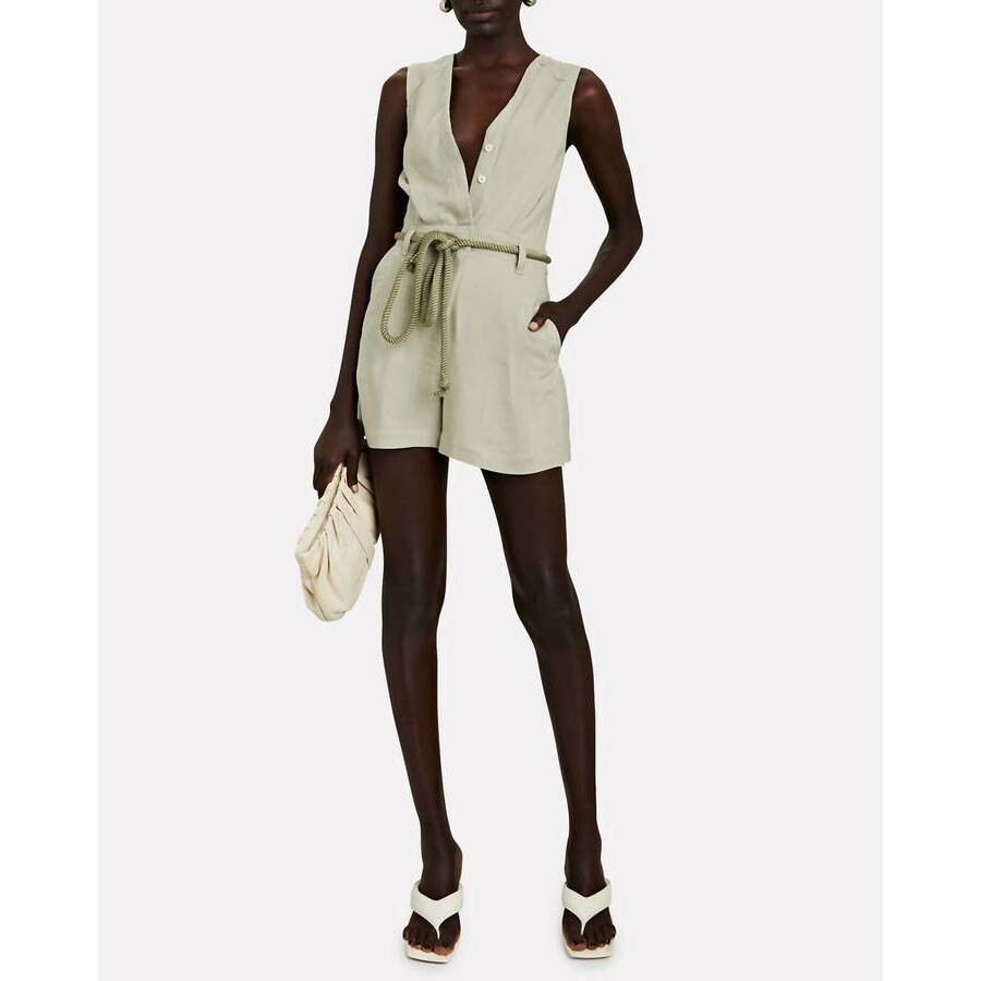 Iro Ladies Guomez V-Neck Belted Romper Beige, Size 38 117838-Beige-38 ...