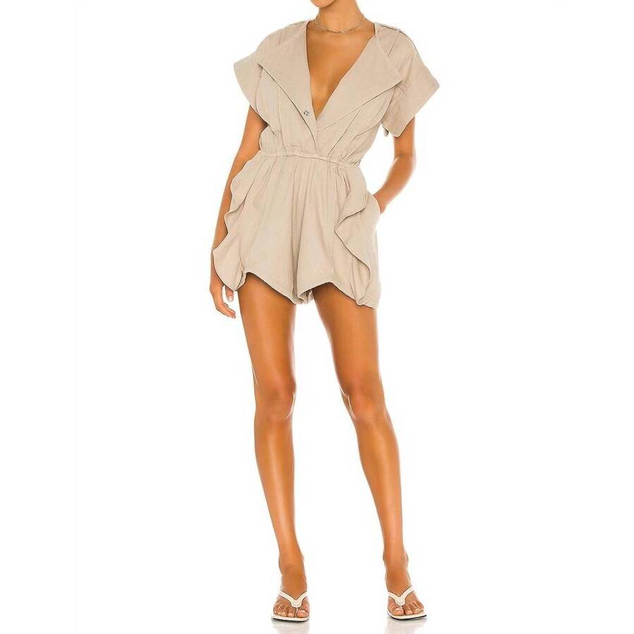 Iro Ladies Olno Romper Beige, Size 34 117899-Beige-34 - Clothing - Jomashop