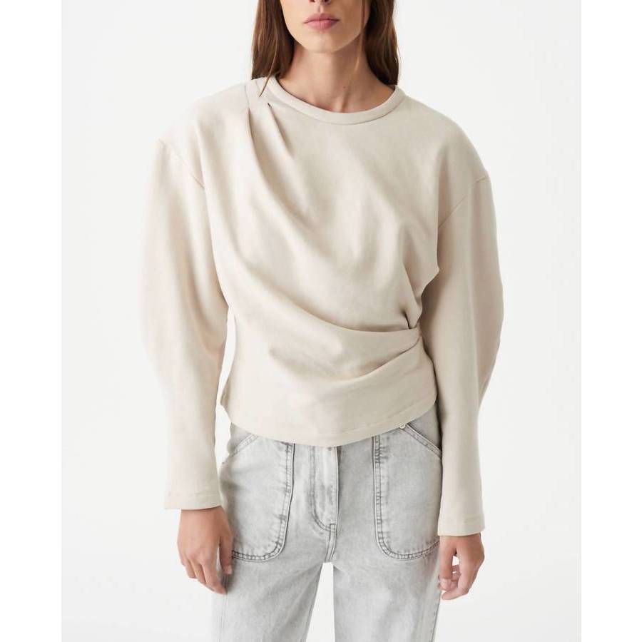 Iro Ladies Venika Long Sleeve Gathered Shirt Ivory, Size X-Small 126502 ...