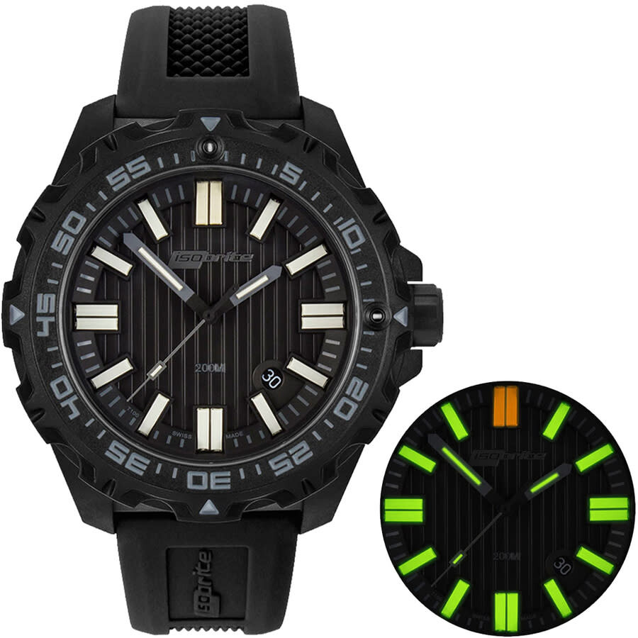 Isobrite Afterburner Quartz Black Dial Men's Watch ISO3003 791398672886 ...