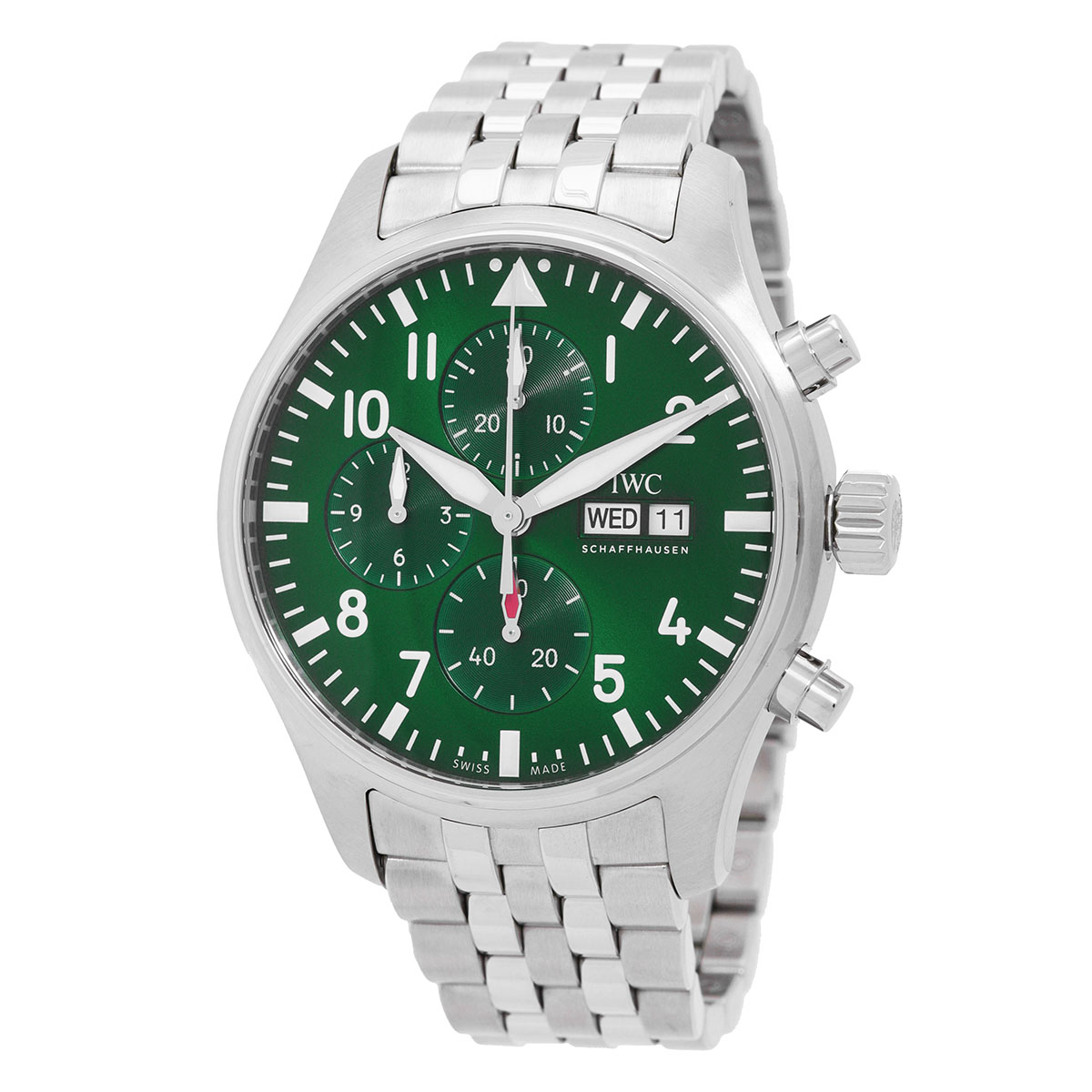 IWC Pilot's Chronograph Automatic Green Dial Men's Watch IW378006 ...