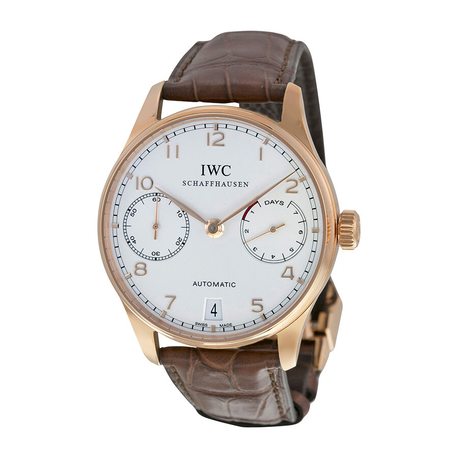 IWC Portuguese Automatic Silver Dial 18kt Rose Gold Men's Watch 5001-13 ...