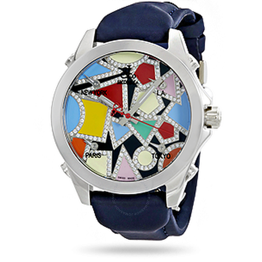 Jacob and Co. Five Time Zone Multi-Color Dial Diamond Unisex Watch JCM ...