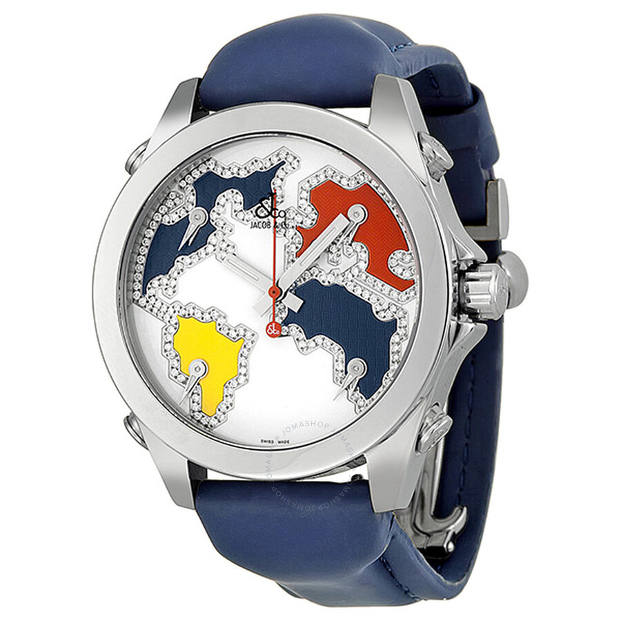 Jacob & Co. Jacob and Company Five Time Zone Diamond Accent Continents ...