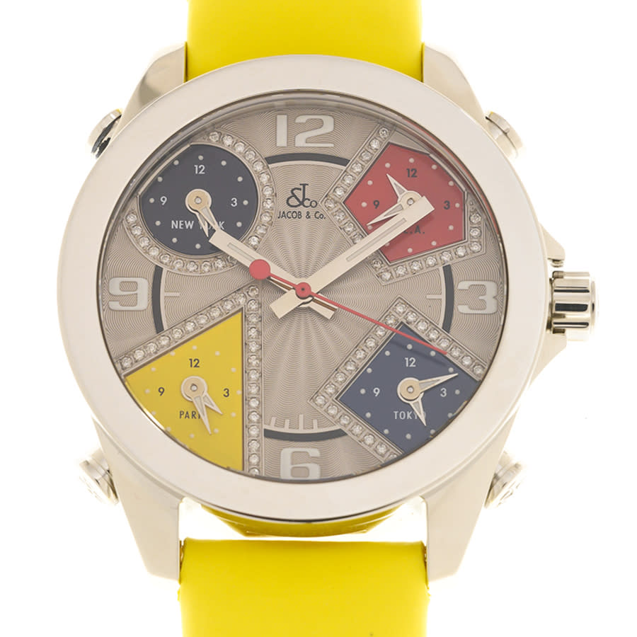 Jacob & Co. Five Time Zone Quartz Grey Dial Men's Watch JCM580A ...