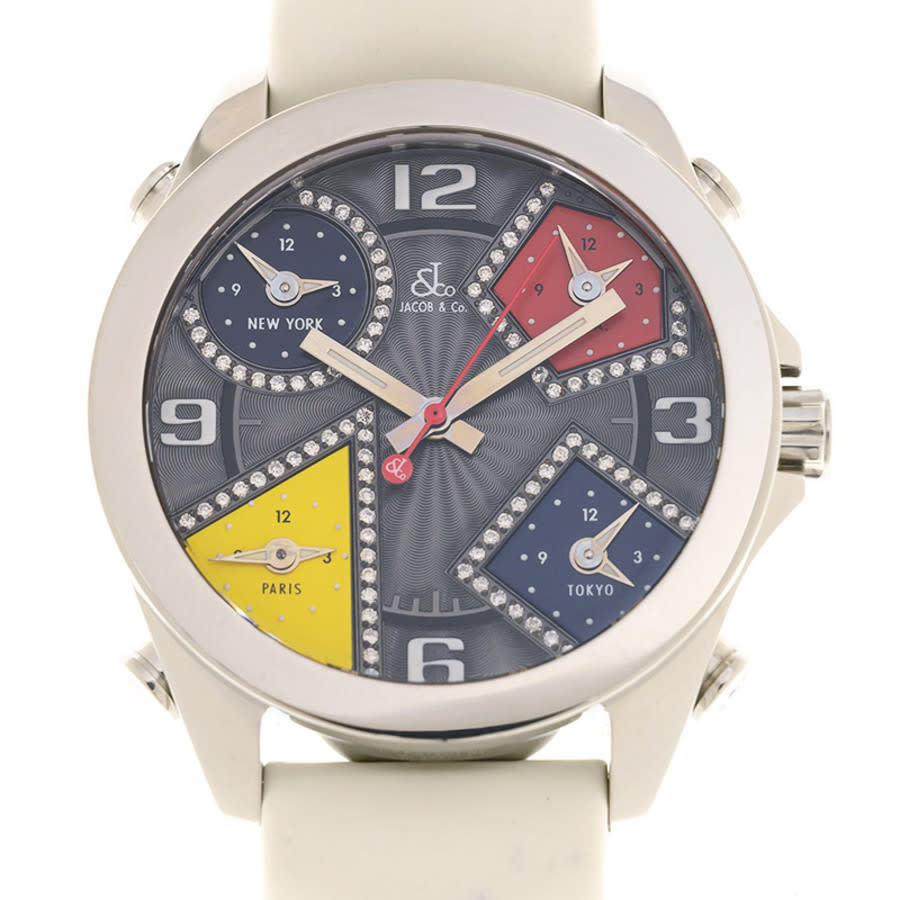 Jacob & Co. Five Time Zone Quartz Grey Dial Men's Watch JCN58DA ...