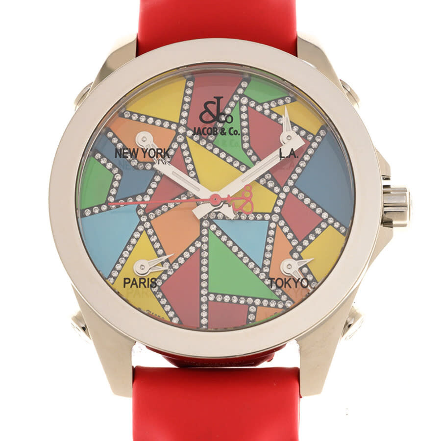 Jacob & Co. Five Time Zone Quartz Red Dial Men's Watch JCM117 - Watches ...
