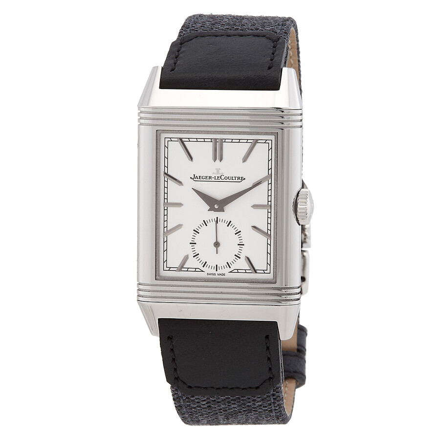 Jaeger LeCoultre Reverso Tribute Monoface Hand Wind Silver Dial Watch ...