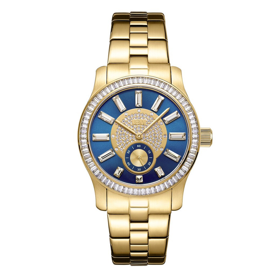 JBW Celine Blue Dial Gold-Tone Stainless Steel Ladies Watch J6349B ...