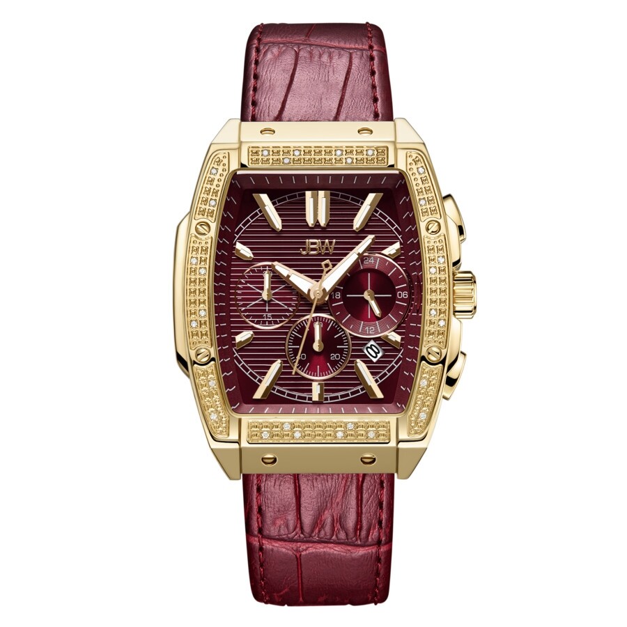 JBW Echelon Chronograph Quartz Diamond Red Dial Men's Watch J6379B ...
