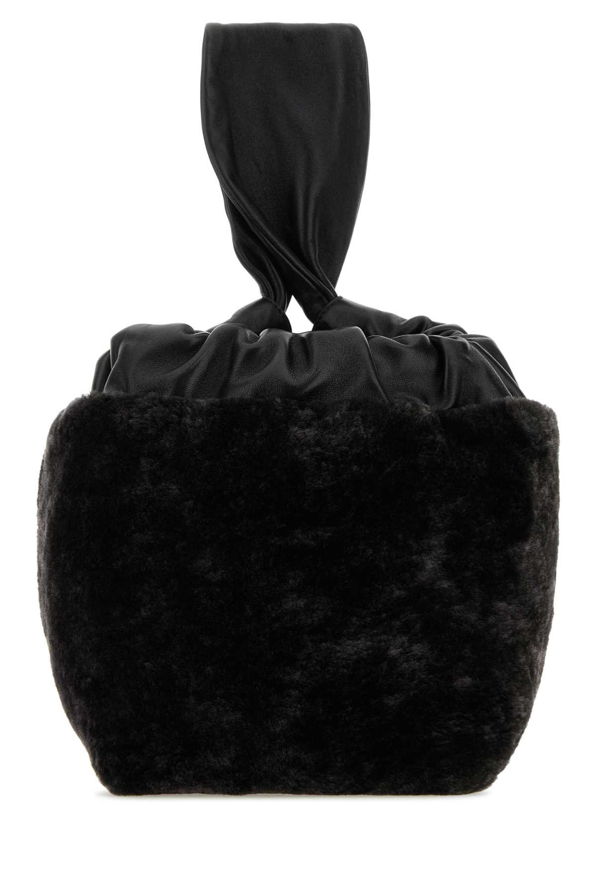 Jil Sander Black Shearling Clutch J07WD0070P5833 001 - Handbags - Jomashop
