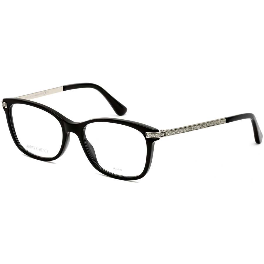 Jimmy Choo Ladies Black Palladium Rectangular Eyeglass Frames JC 269 ...