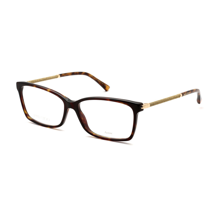 Jimmy Choo Ladies Tortoise Rectangular Eyeglass Frames JC33200860055 ...