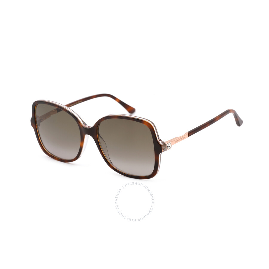 Jimmy Choo Ladies Tortoise Rectangular Sunglasses JUDY/S00T457 716736351339 - Sunglasses - Jomashop