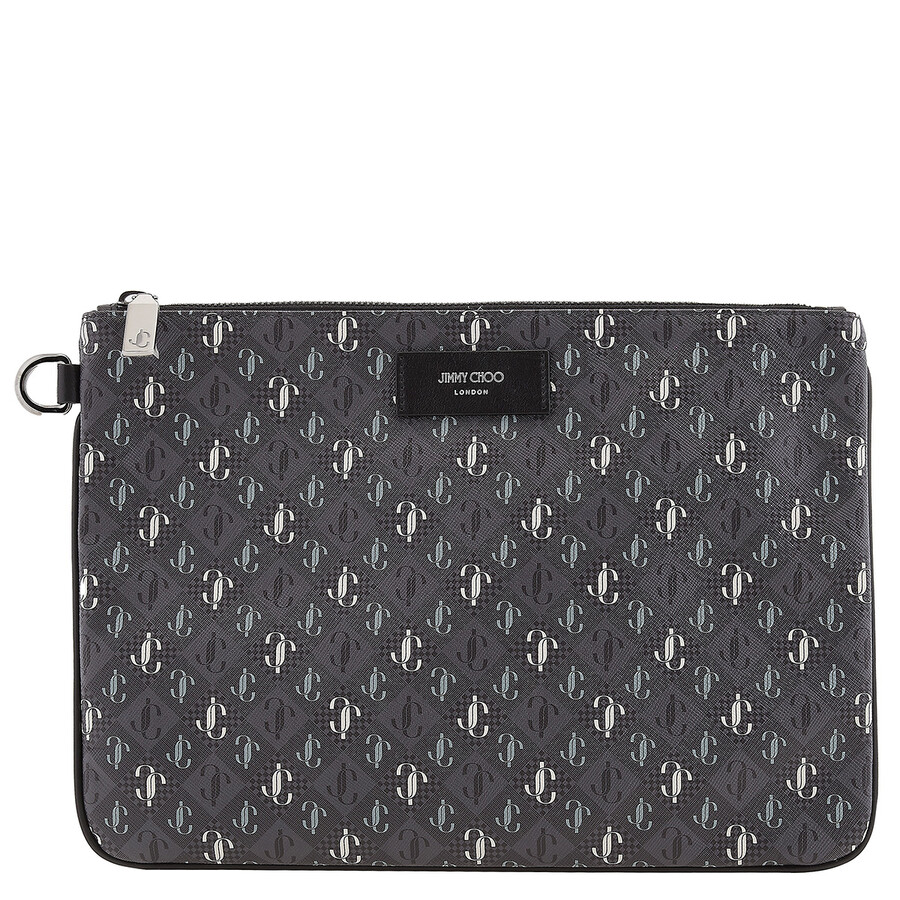 Jimmy Choo Men's Derek-N Pouch DEREK-N-SMOKE/SAGE MIX 197255013166 ...